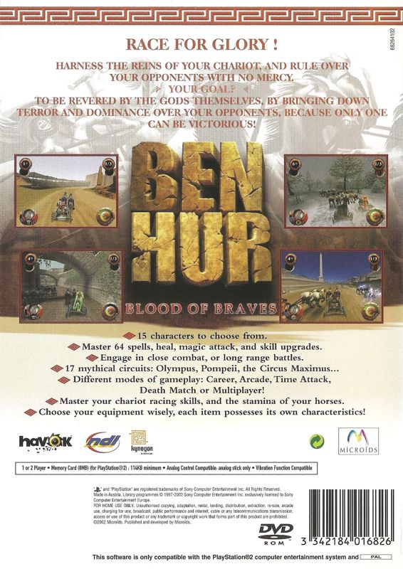 Ben Hur: Blood of Braves cover or packaging material - MobyGames