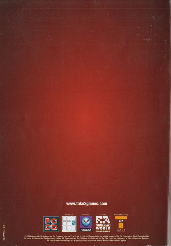 Formula One 99 cover or packaging material - MobyGames