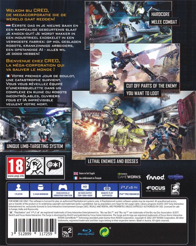 The Surge cover or packaging material - MobyGames