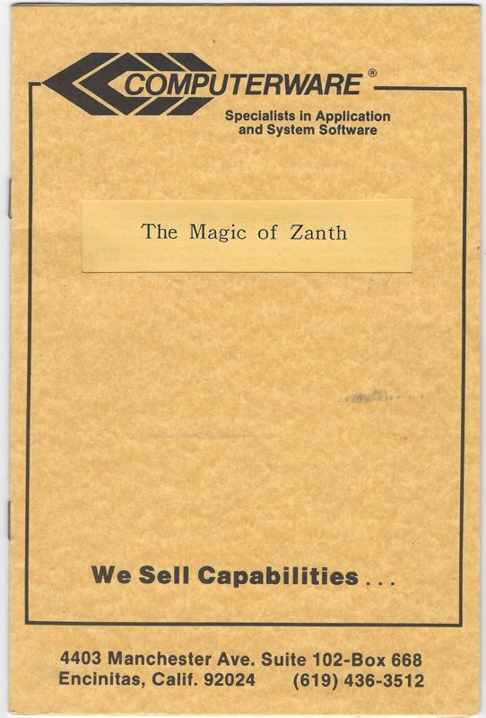 The Magic of Zanth (1986) - MobyGames