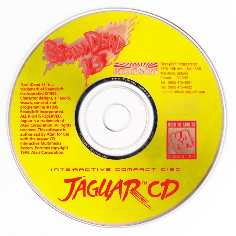 Brain Dead 13 cover or packaging material - MobyGames