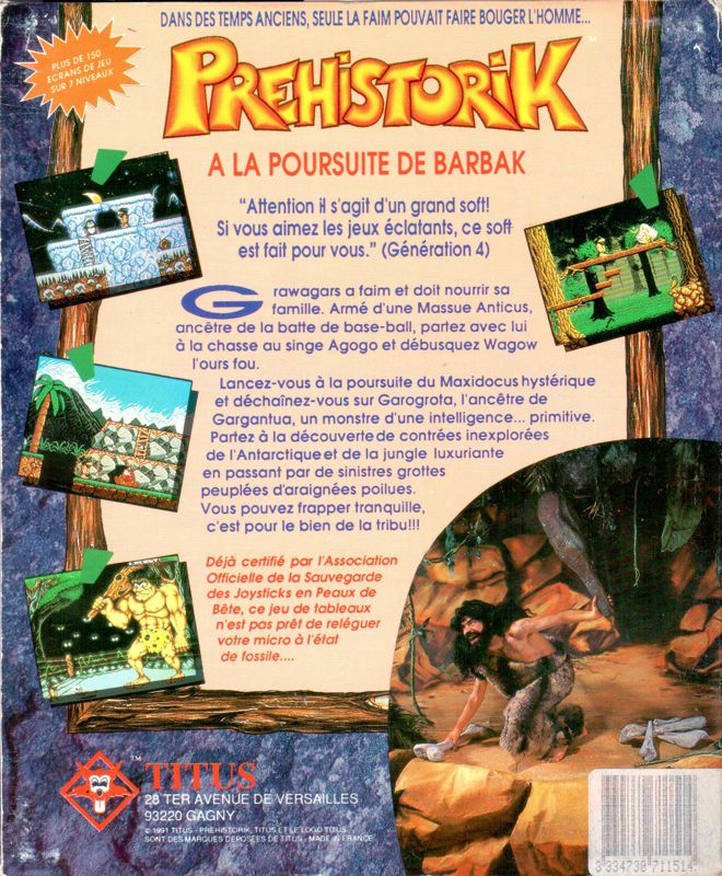 Prehistorik cover or packaging material - MobyGames