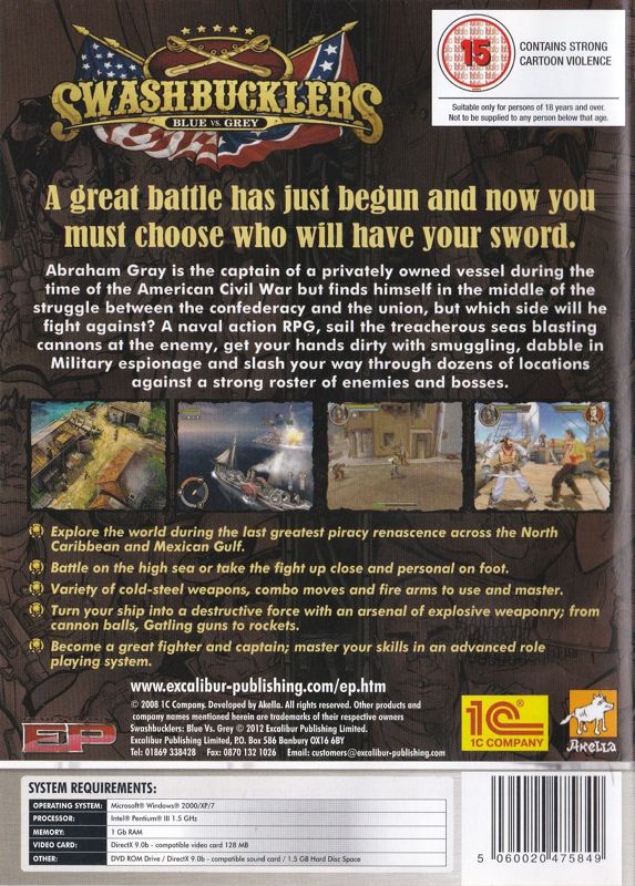 Swashbucklers: Blue vs. Grey cover or packaging material - MobyGames