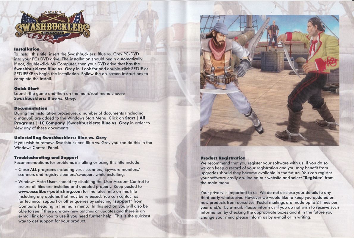 Swashbucklers: Blue vs. Grey cover or packaging material - MobyGames