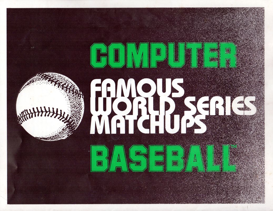 Computer Baseball cover or packaging material - MobyGames