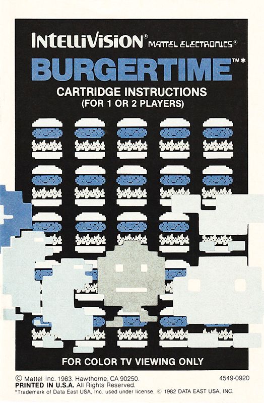 BurgerTime cover or packaging material - MobyGames