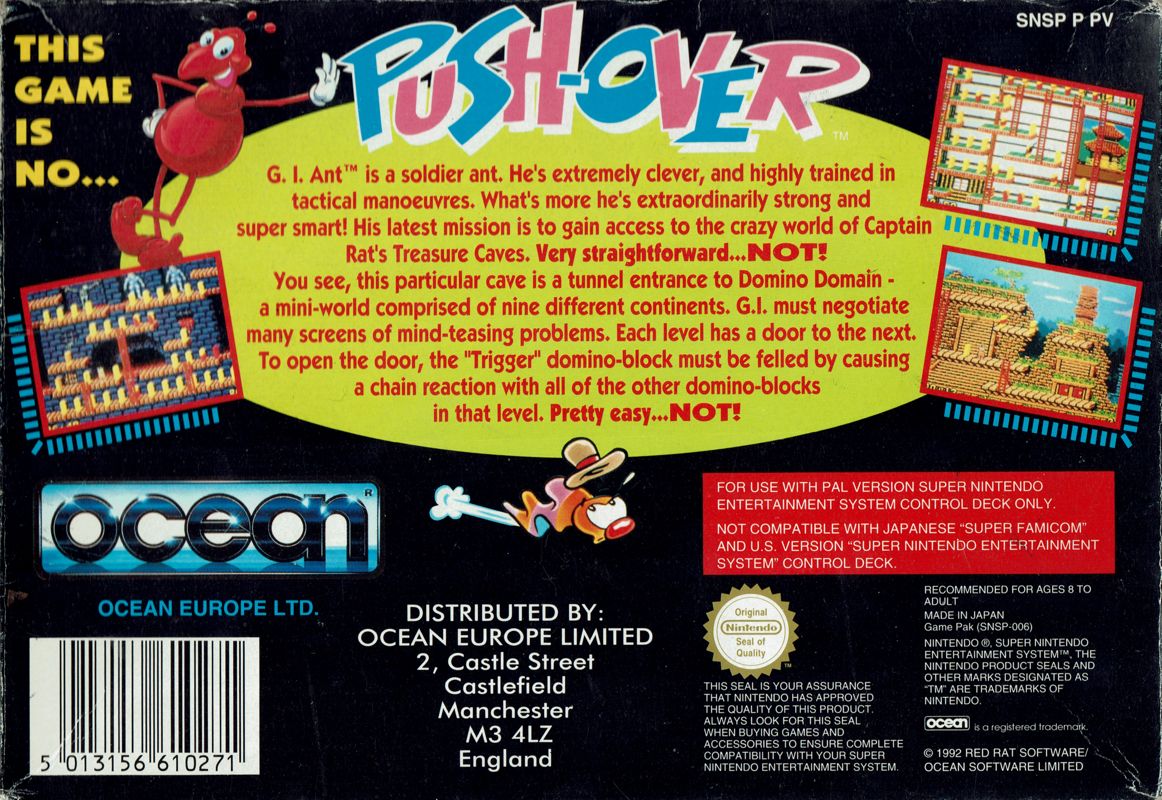 Push-Over cover or packaging material - MobyGames