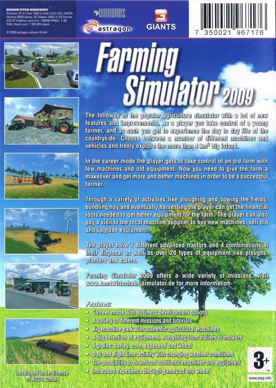 Farming Simulator 2009 cover or packaging material - MobyGames