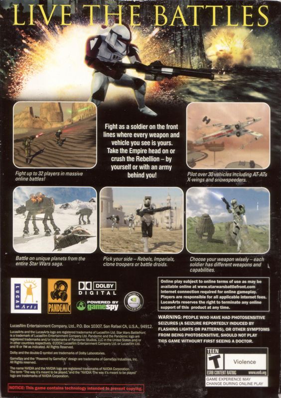 Star Wars: Battlefront cover or packaging material - MobyGames