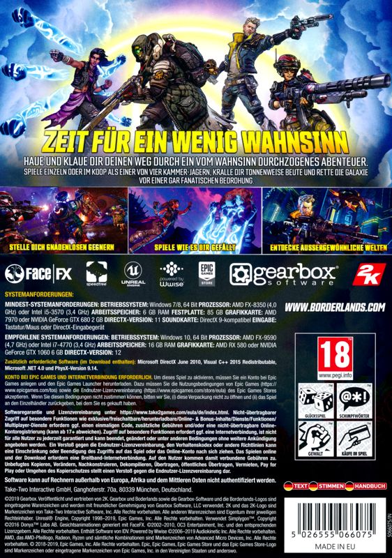 Borderlands 3 cover or packaging material - MobyGames