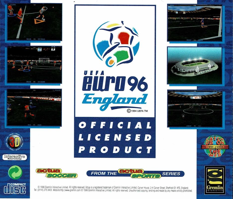UEFA Euro 96 England cover or packaging material - MobyGames