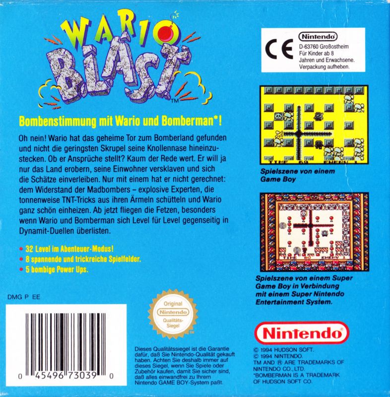 Wario Blast featuring Bomberman! cover or packaging material - MobyGames