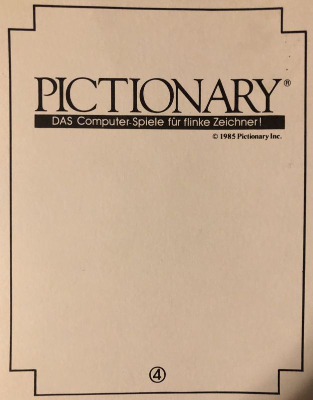 Pictionary: The Game of Quick Draw cover or packaging material - MobyGames