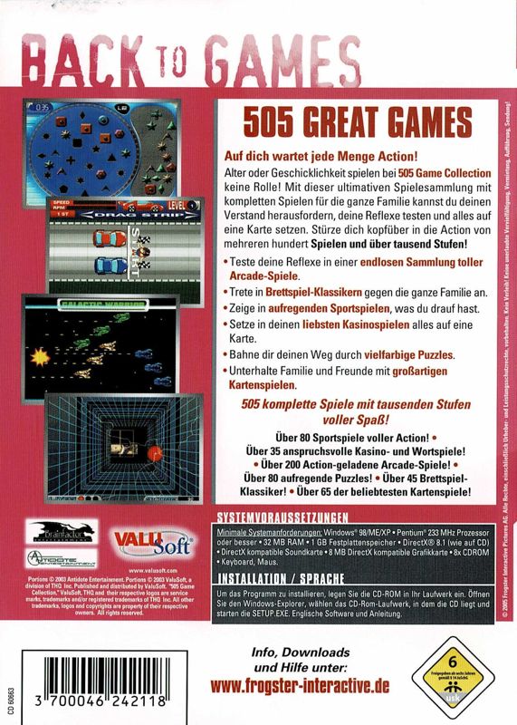 505 Game Collection cover or packaging material - MobyGames