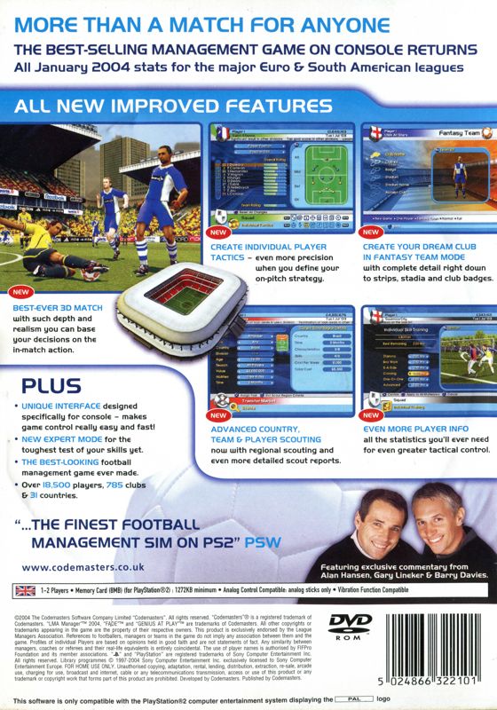 LMA Manager 2004 cover or packaging material - MobyGames