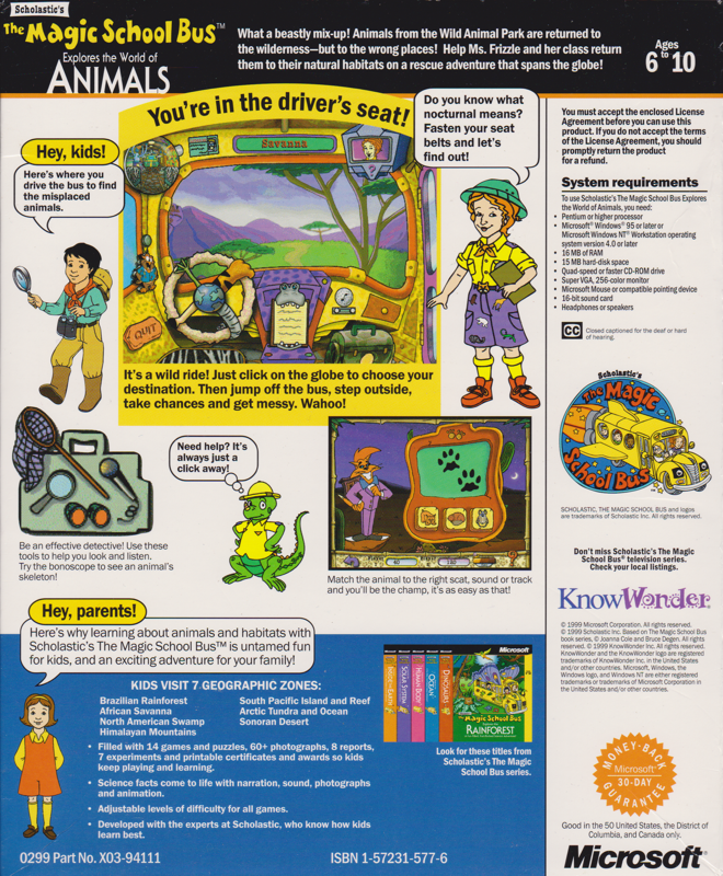 Scholastic's The Magic School Bus Explores the World of Animals cover ...