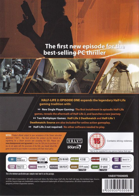 Half-Life 2: Episode One cover or packaging material - MobyGames