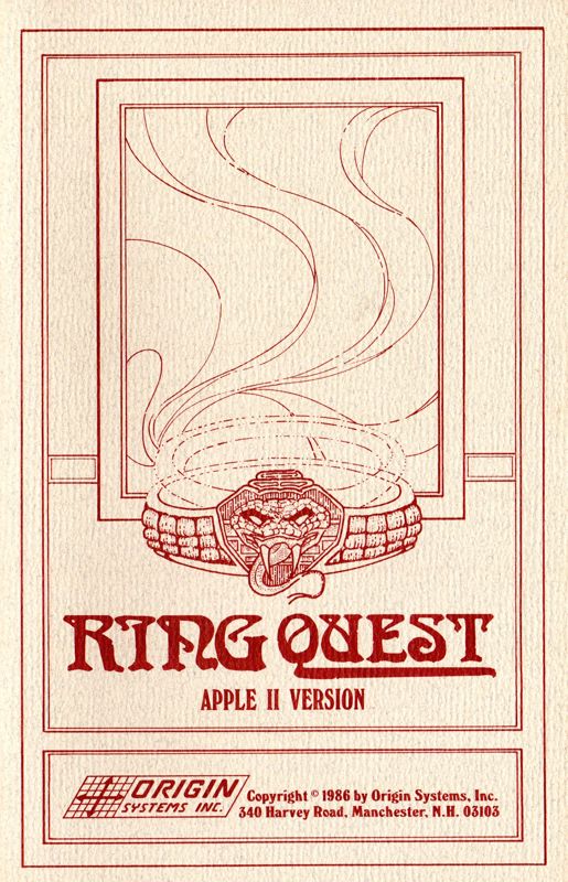Ring Quest cover or packaging material - MobyGames