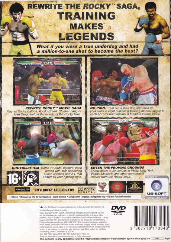 Rocky: Legends cover or packaging material - MobyGames
