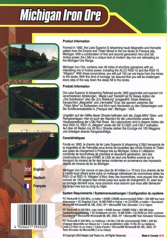 Michigan Iron Ore cover or packaging material - MobyGames