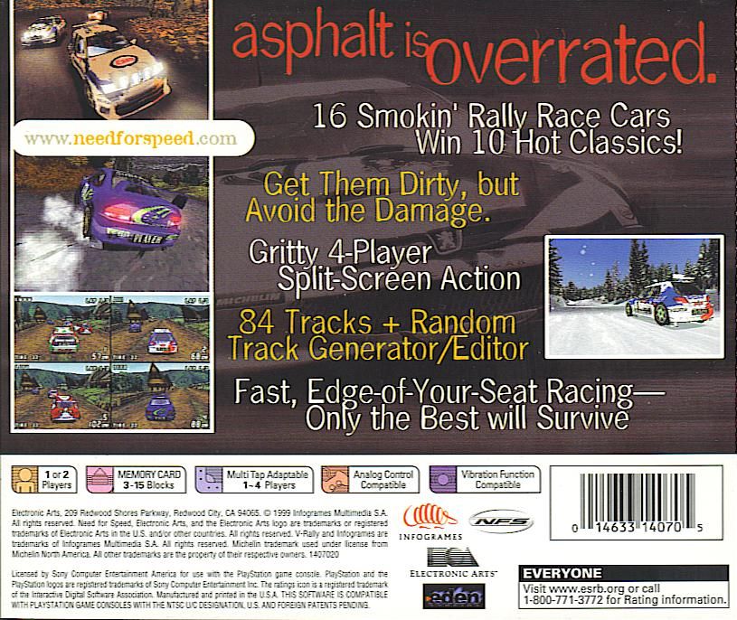 Need for Speed: V-Rally 2 cover or packaging material - MobyGames