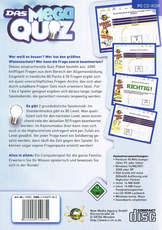 Das Mega Quiz cover or packaging material - MobyGames