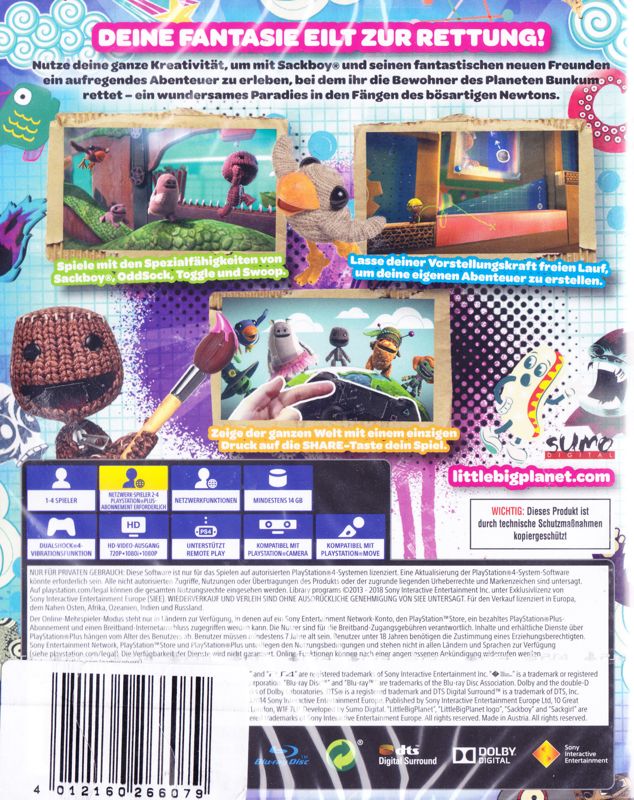 LittleBigPlanet 3 cover or packaging material - MobyGames