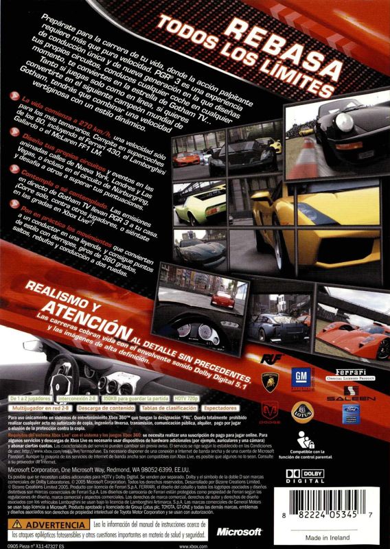 Project Gotham Racing 3 cover or packaging material - MobyGames
