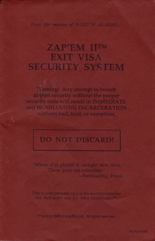 Zak McKracken and the Alien Mindbenders cover or packaging material ...