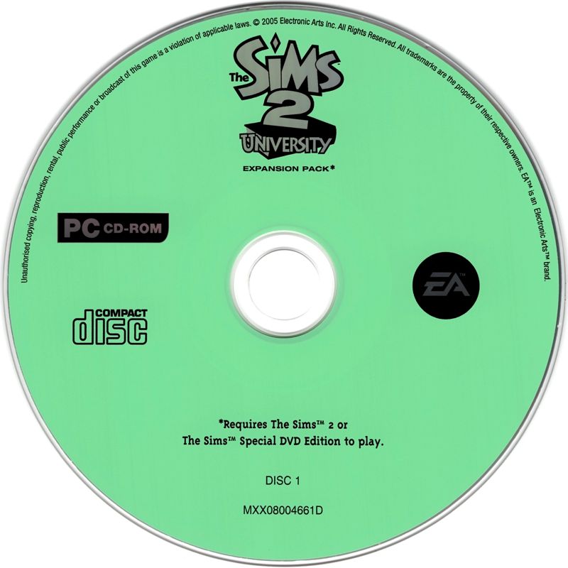 The Sims 2: University cover or packaging material - MobyGames