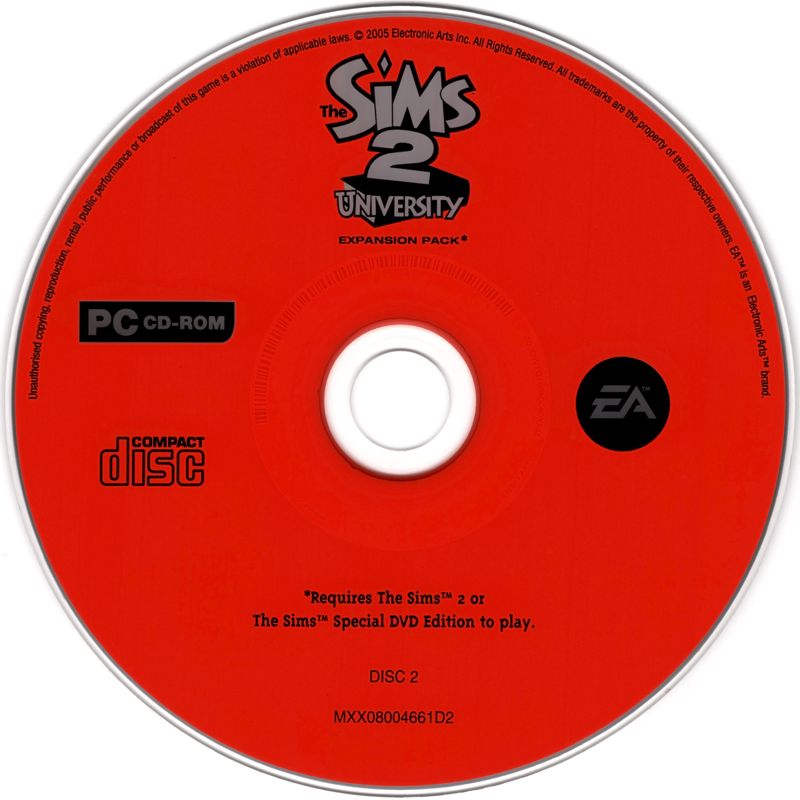 The Sims 2: University cover or packaging material - MobyGames