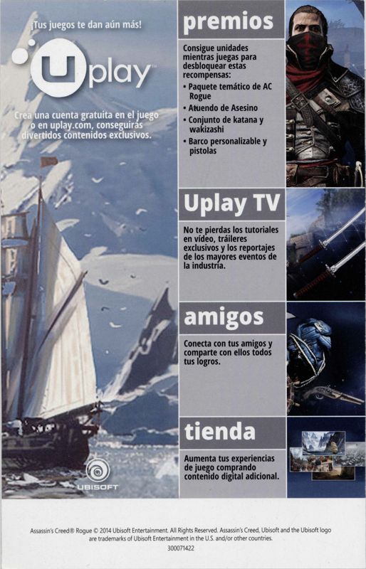 Assassin's Creed: Rogue cover or packaging material - MobyGames