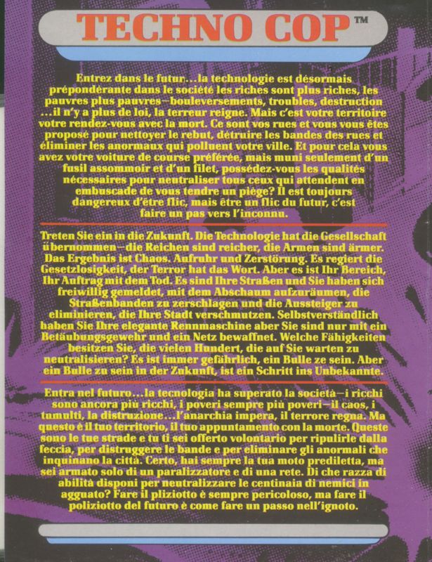 Techno Cop cover or packaging material - MobyGames