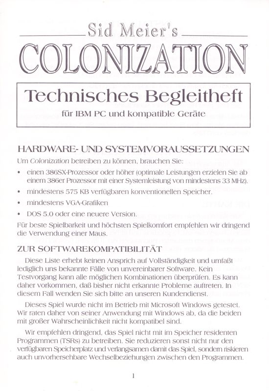 Sid Meier's Colonization cover or packaging material - MobyGames