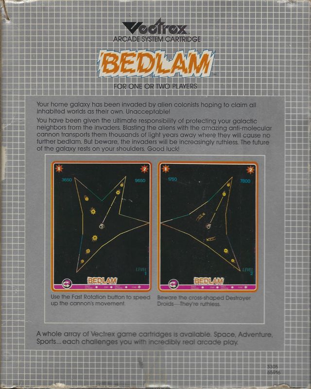 Bedlam cover or packaging material - MobyGames
