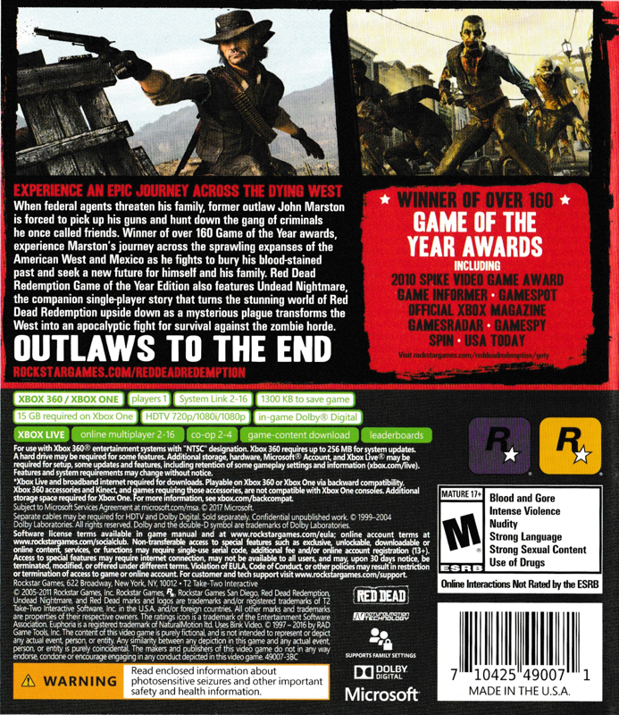 Red Dead Redemption: Game of the Year Edition cover or packaging ...