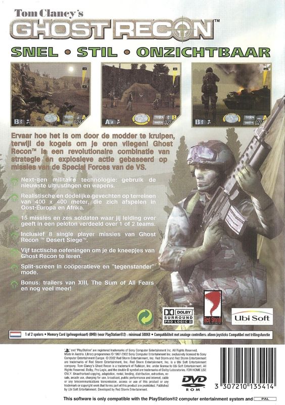 Tom Clancy's Ghost Recon cover or packaging material - MobyGames