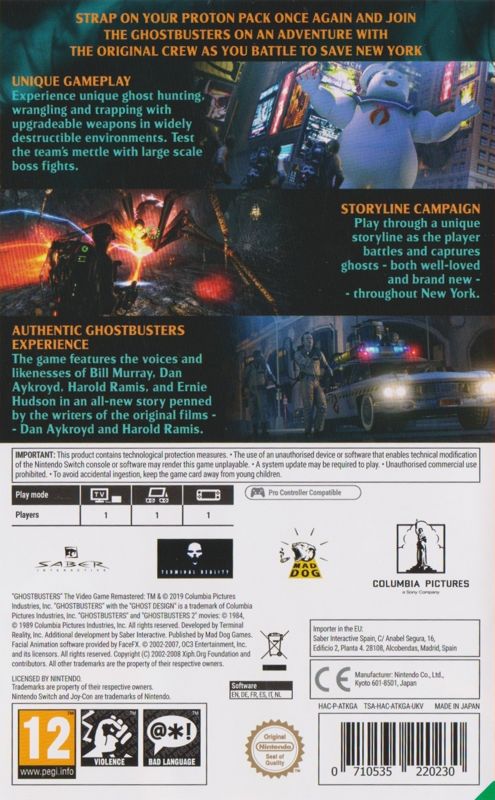 Ghostbusters: The Video Game - Remastered cover or packaging material ...