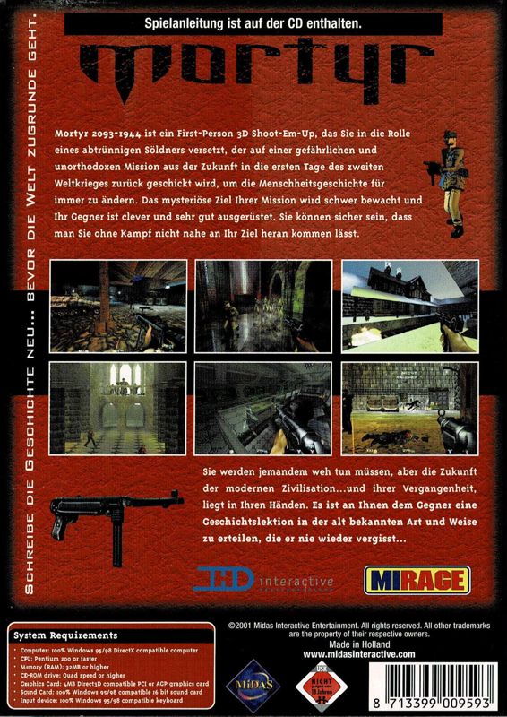 Mortyr: 2093-1944 cover or packaging material - MobyGames