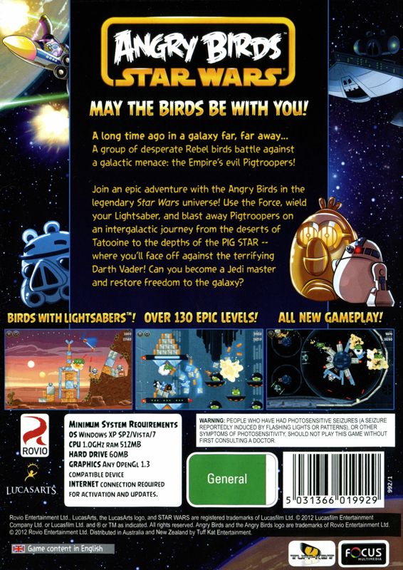 Angry Birds: Star Wars cover or packaging material - MobyGames
