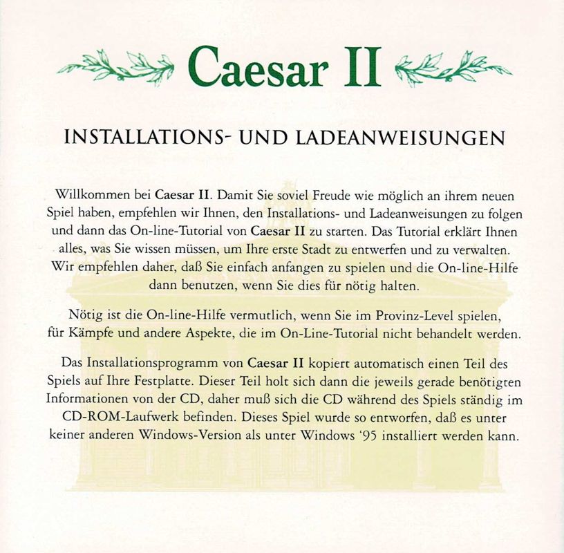 Caesar II cover or packaging material - MobyGames