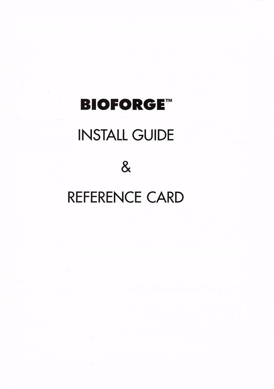 BioForge cover or packaging material - MobyGames