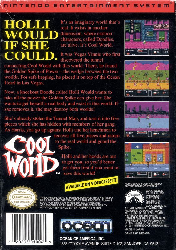 Cool World cover or packaging material - MobyGames