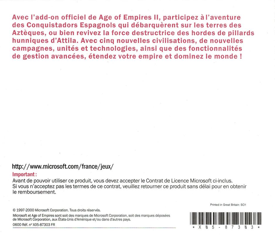 Age of Empires II: The Conquerors cover or packaging material - MobyGames