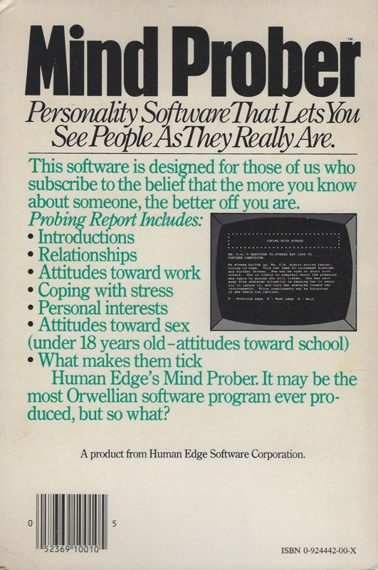 Mind Prober cover or packaging material - MobyGames