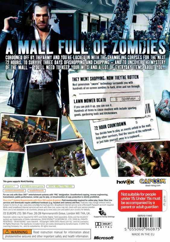 Dead Rising cover or packaging material - MobyGames