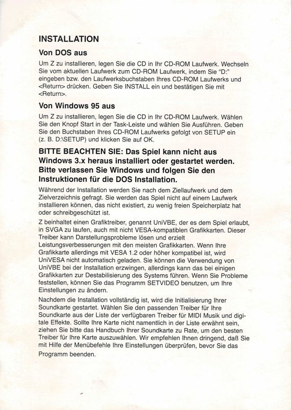 Z cover or packaging material - MobyGames