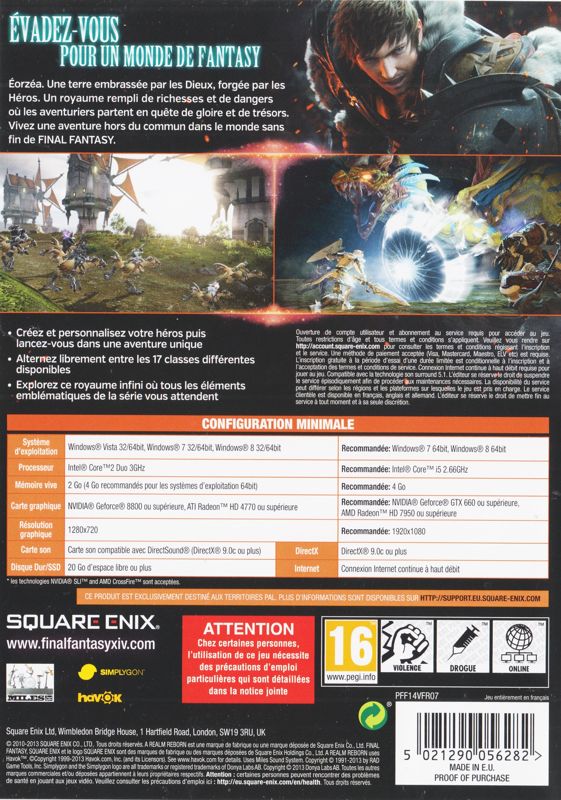 Final Fantasy XIV Online: A Realm Reborn cover or packaging material ...