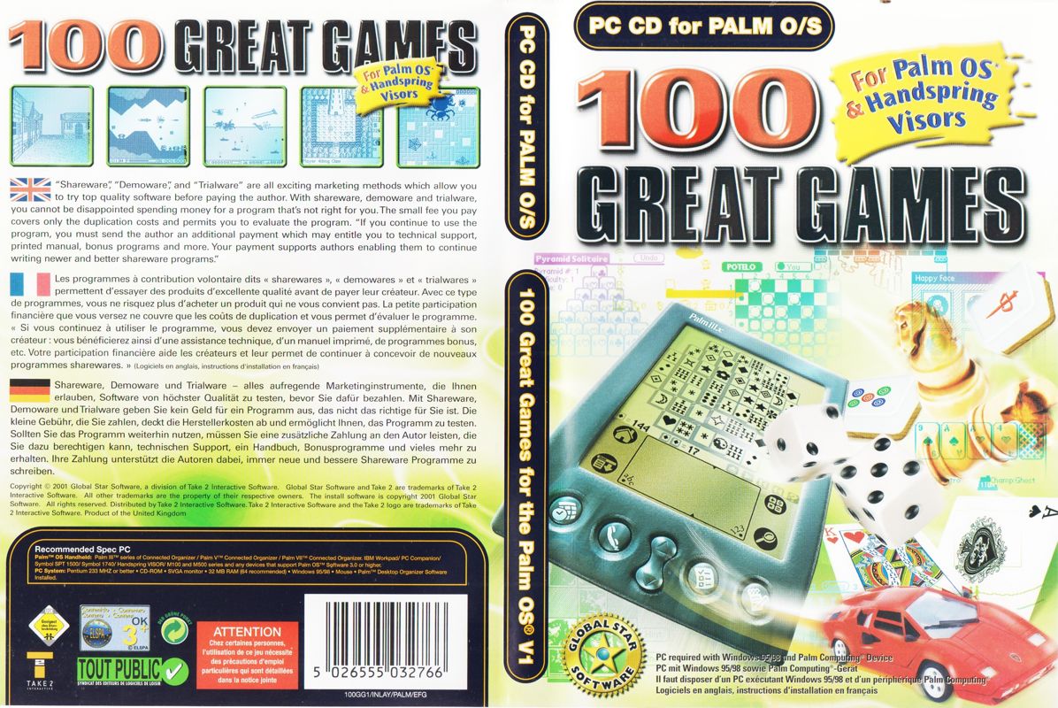 100 Great Games for the Palm Computing Platform cover or packaging material - MobyGames