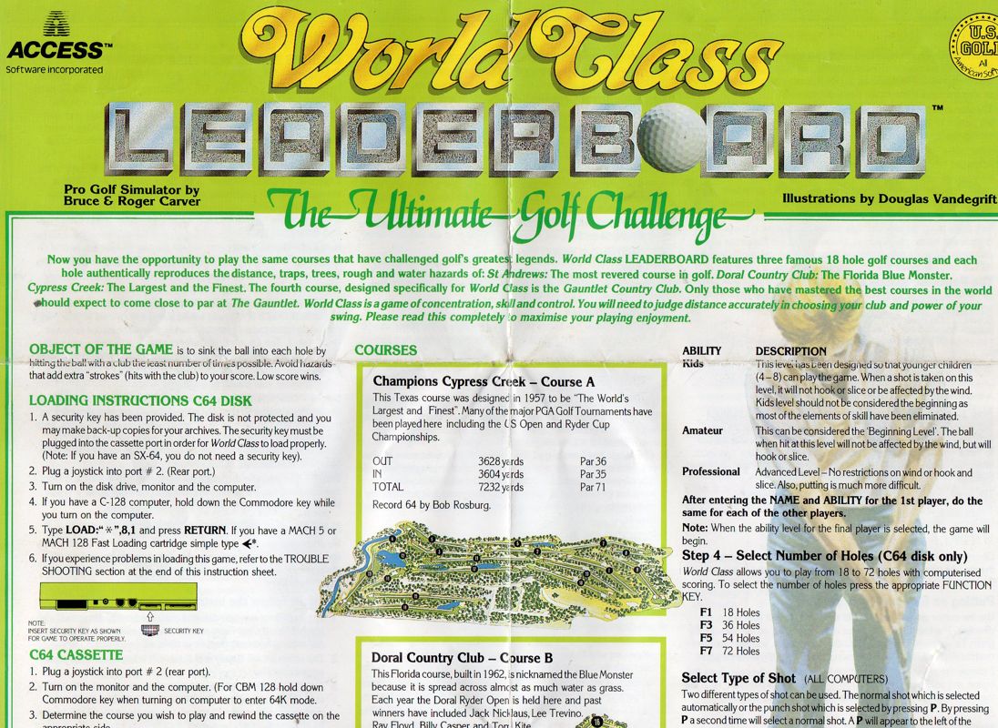 World Class Leader Board cover or packaging material - MobyGames